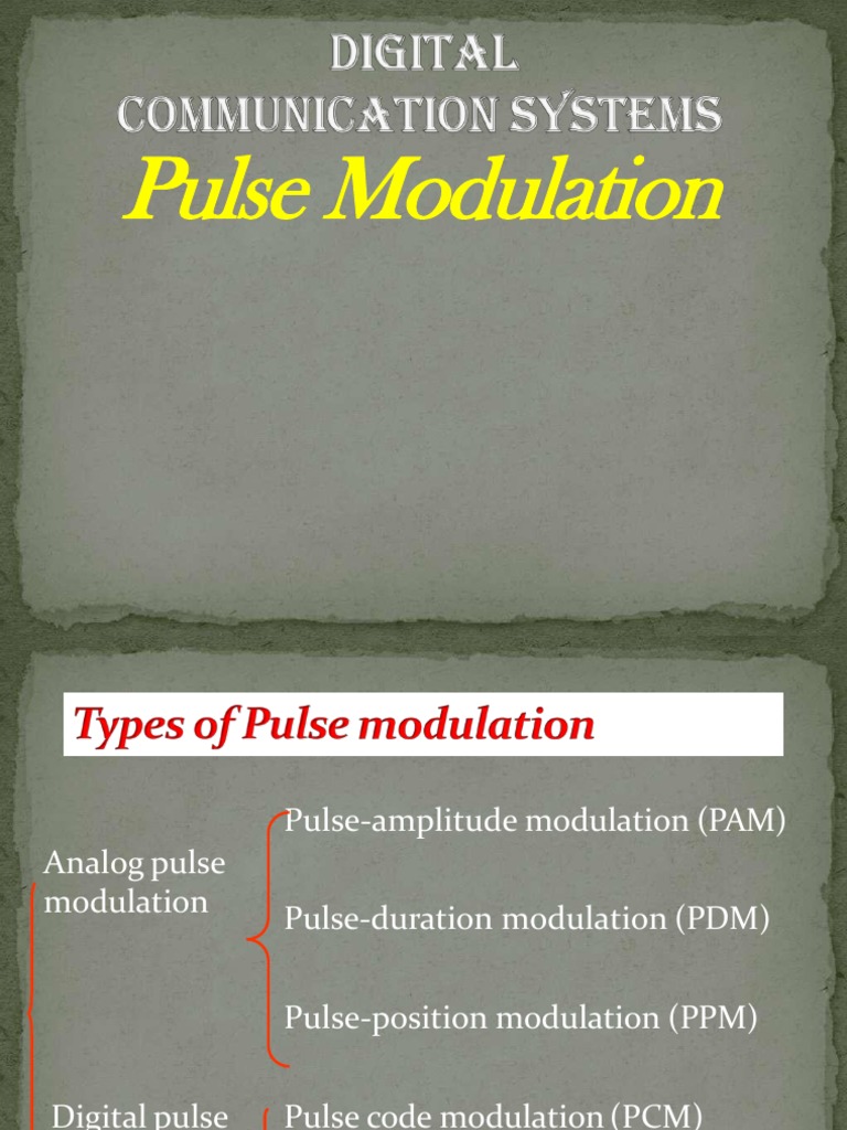 Pulse Mod | PDF | Modulation | Telecommunications Engineering