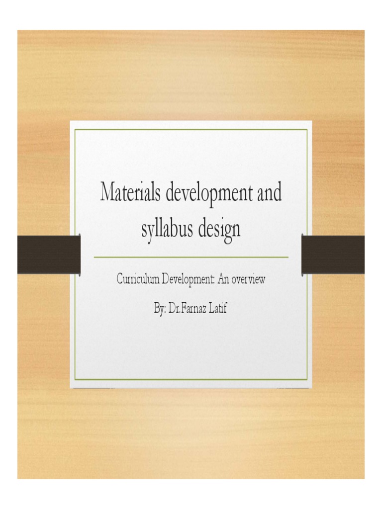 TEFL - Syllabus Design and Material Development | PDF | Curriculum ...