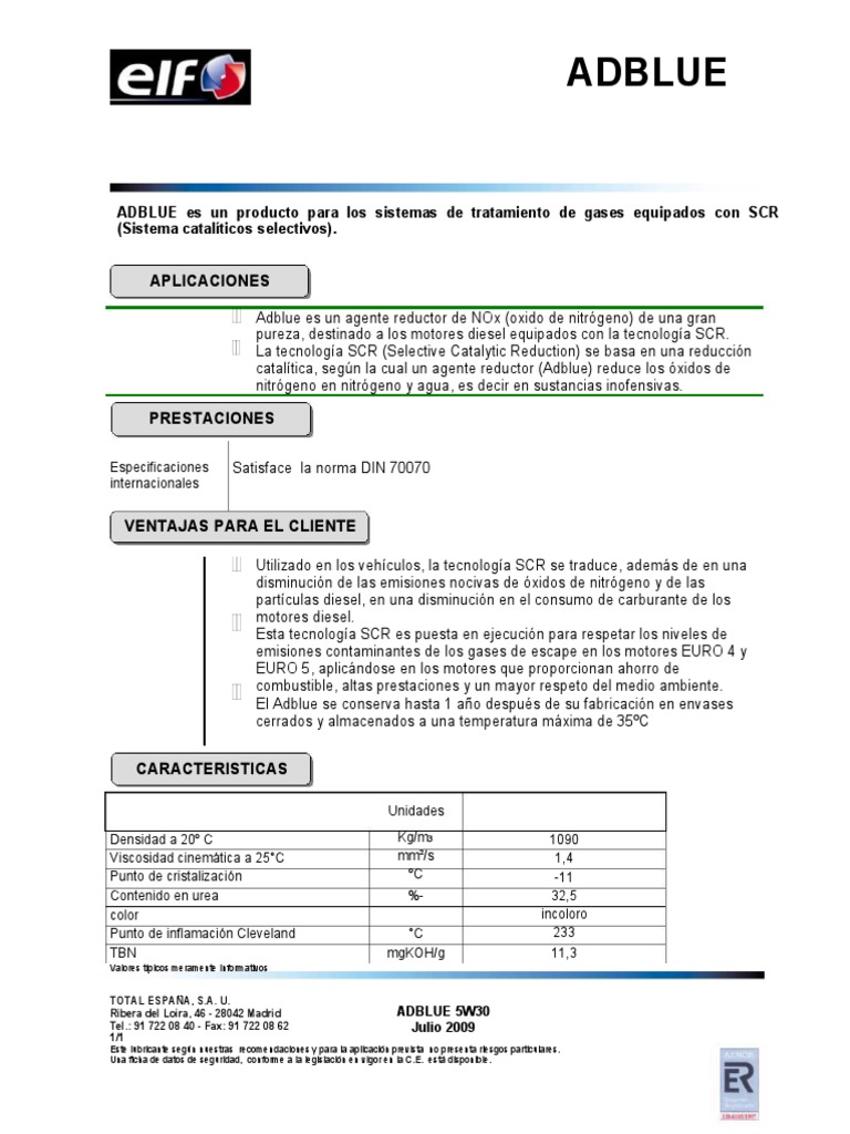El Adblue | PDF | Ingeniería de Procesos Químicos | Química