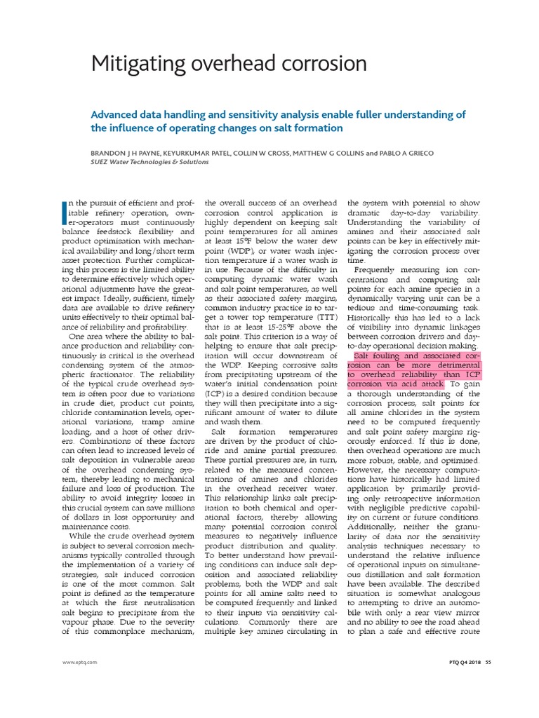 OH Corrosion Control From Suez | PDF | Oil Refinery | Engineering