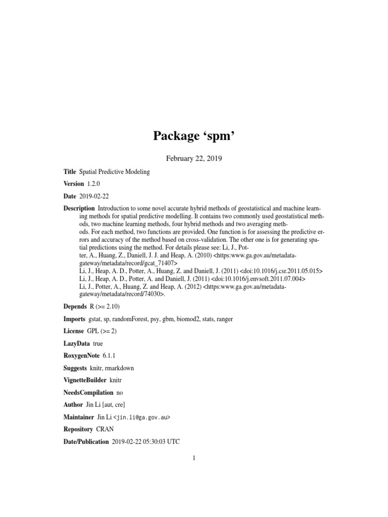 SPM PDF | PDF | Cross Validation (Statistics) | Regression Analysis