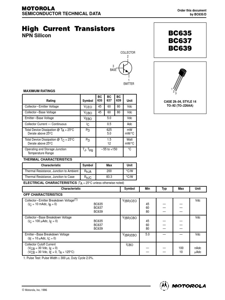 BC639 Transistor Pinout, Datasheet, Equivalent, Circuit,, 42% OFF