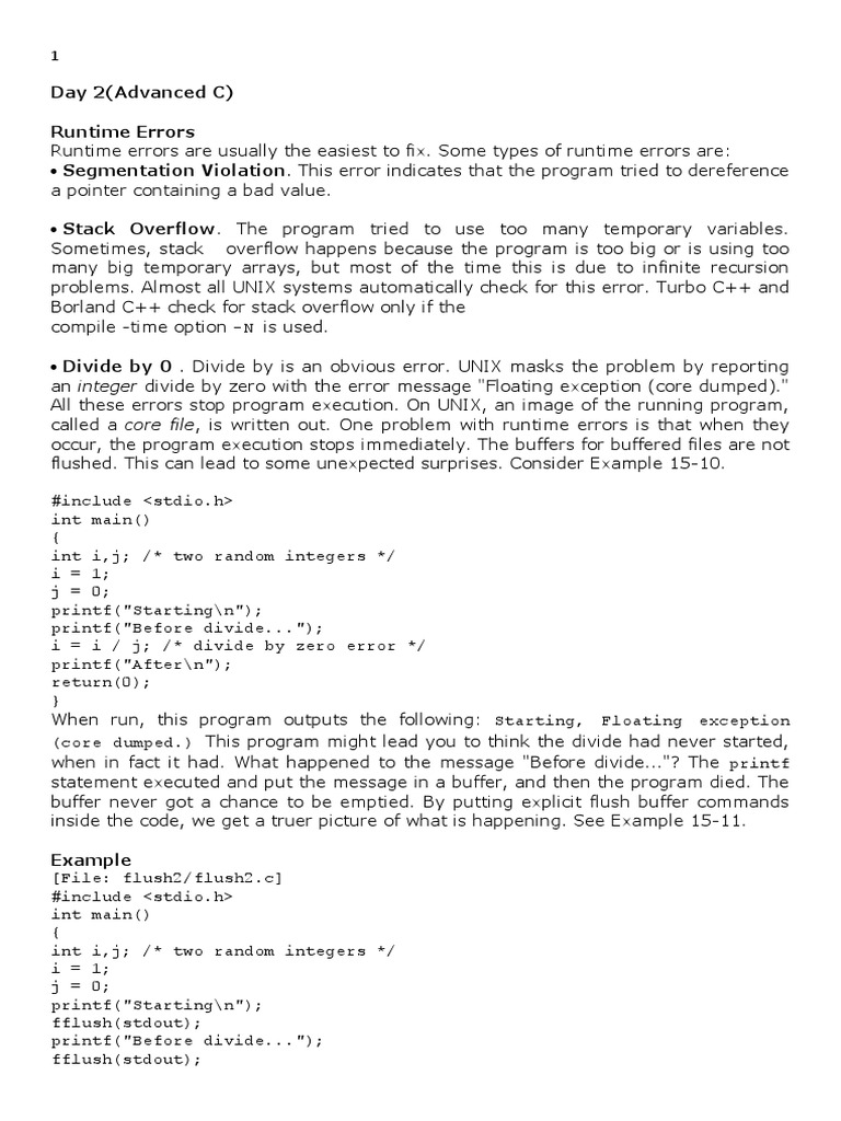 Errors In C Programming Pdf Variable Computer Science Pointer Computer Programming 