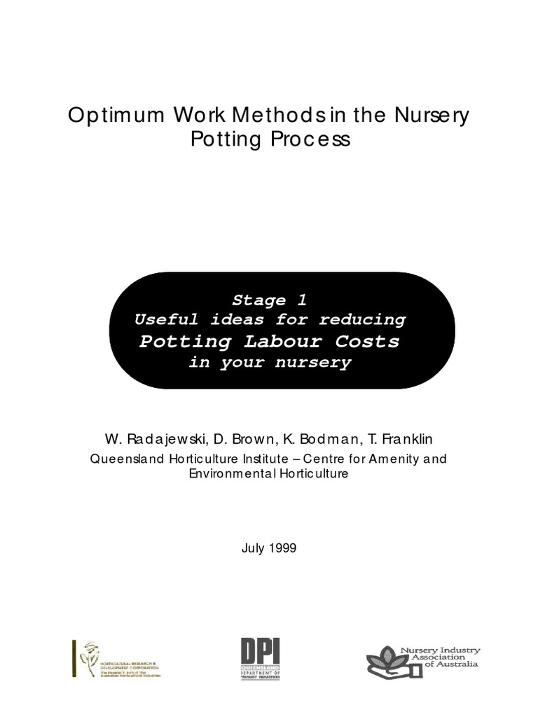 Optimum Work Methods in The Nursery Potting Process | PDF | Plant ...