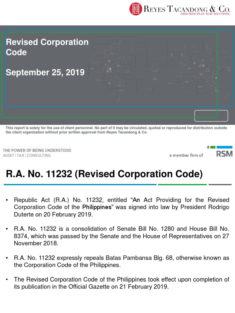 Revised Corporation Code | Download Free PDF | Board Of Directors | By Law