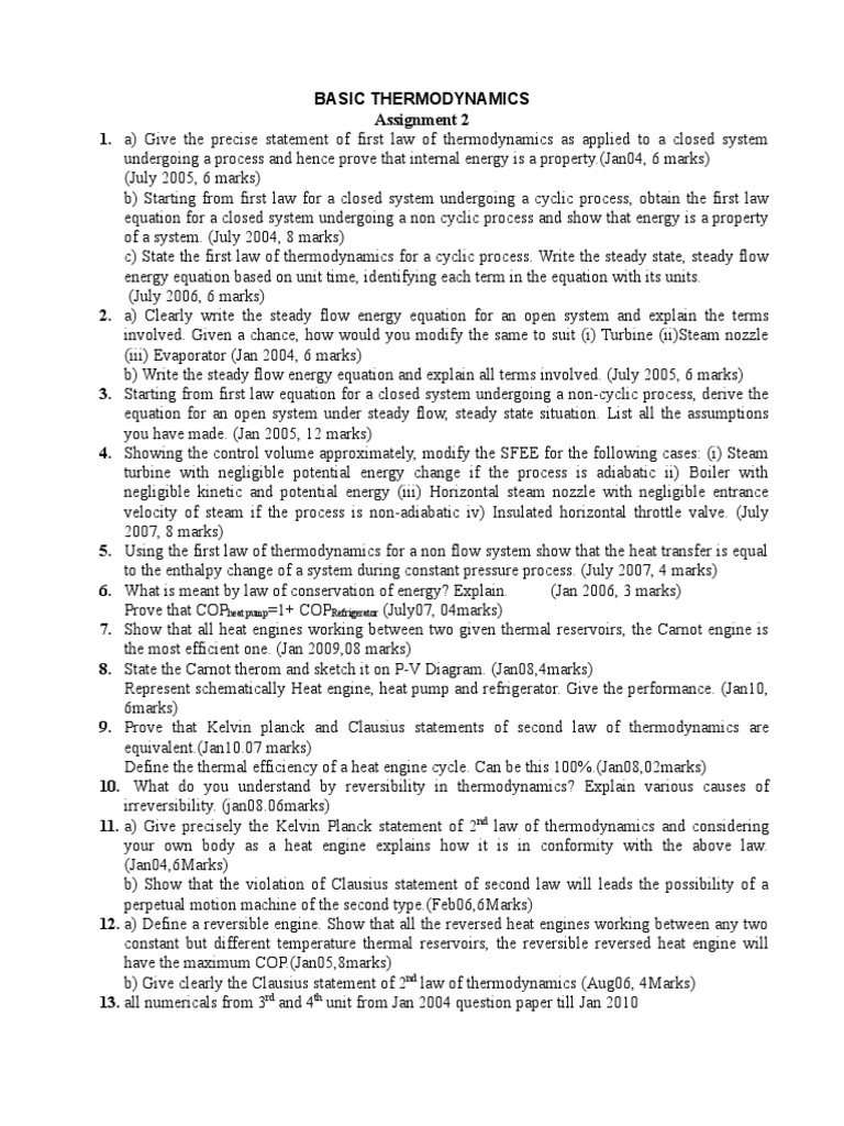 BTD 2nd Assignment | PDF | Second Law Of Thermodynamics | Heat