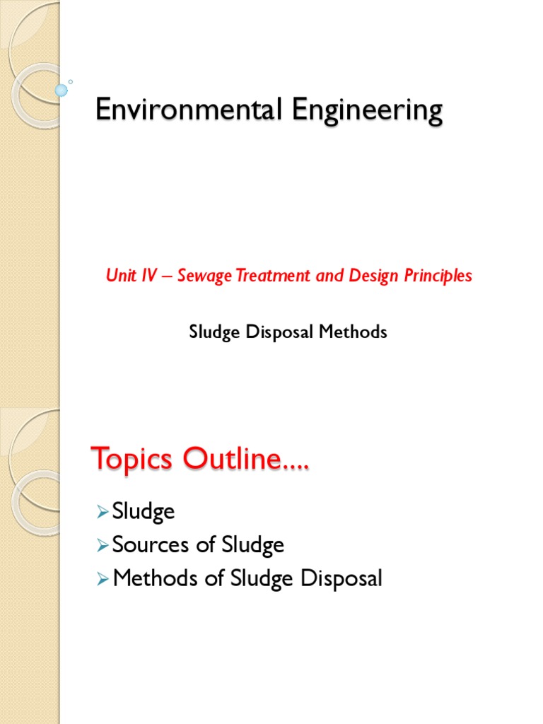 4.10 Sludge Disposal Methods | PDF | Waste Management | Sewage Treatment