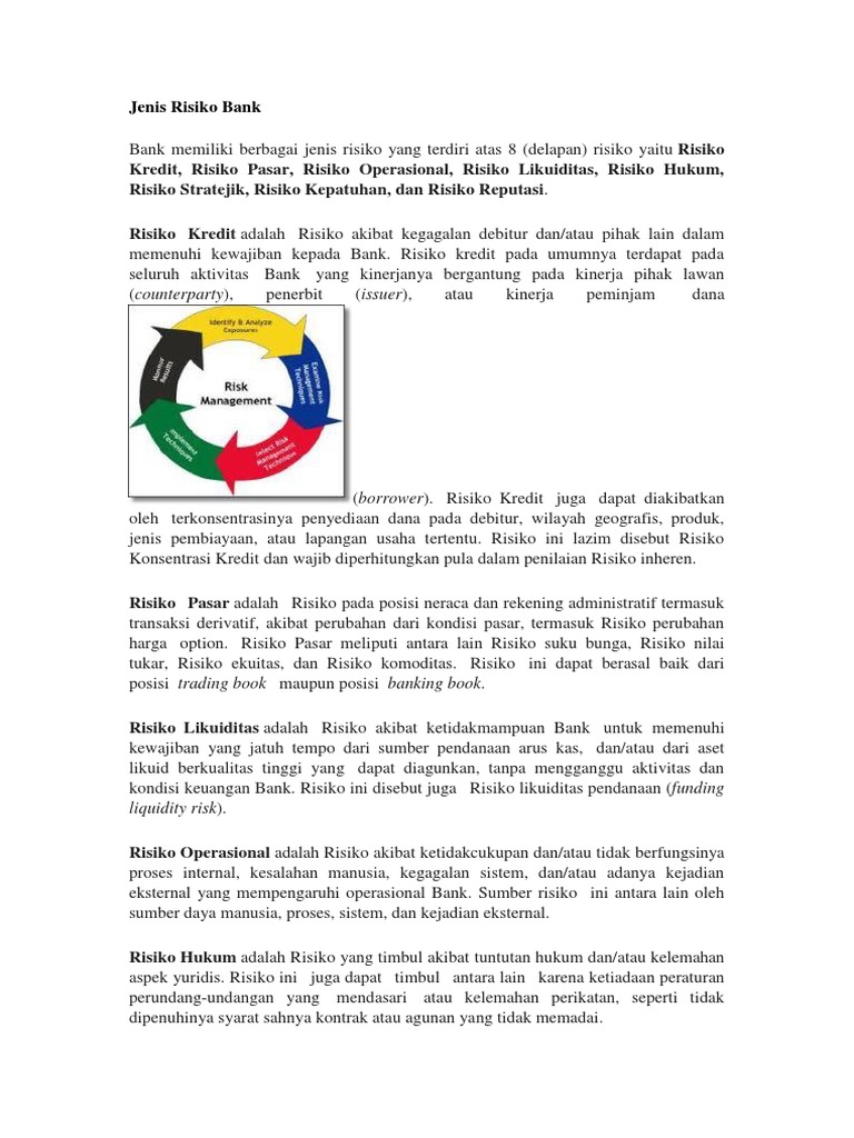 Jenis Risiko Bank | PDF