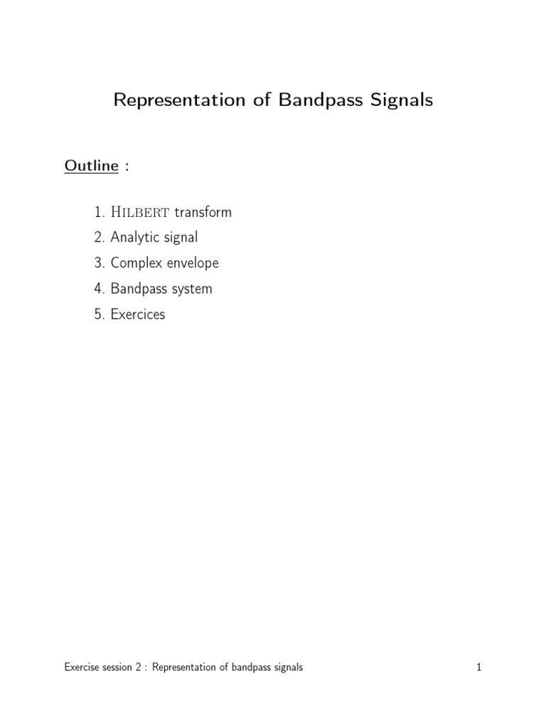 Representation of Bandpass Signals | PDF | Algorithms | Applied Mathematics