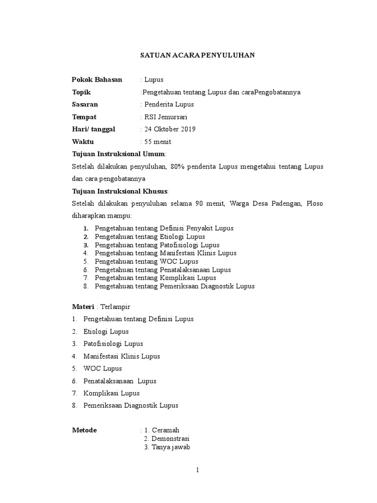 Ruam Lupus: Ciri dan Penanganan | PDF