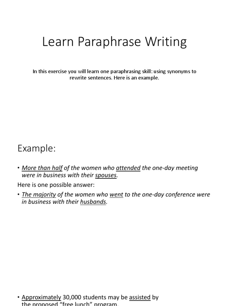 Paraphrase Writing | PDF