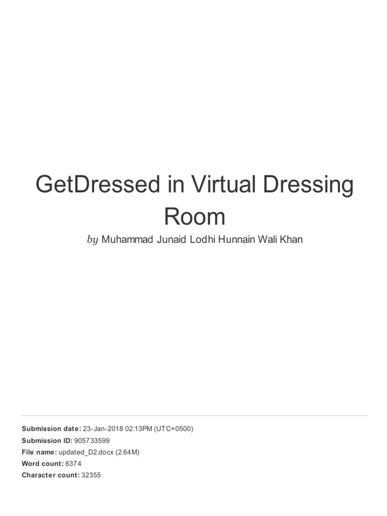 GetDressed in Virtual Dressing Room | PDF | Cyberspace | Human–Computer ...