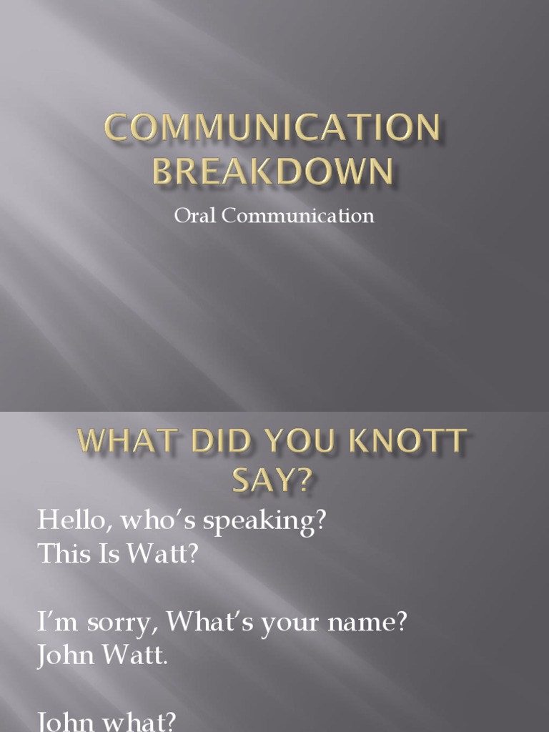 Communication Breakdown | PDF