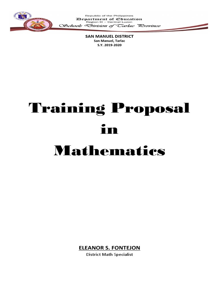 Training Proposal in Mathematics: San Manuel District | PDF | Learning | Teachers