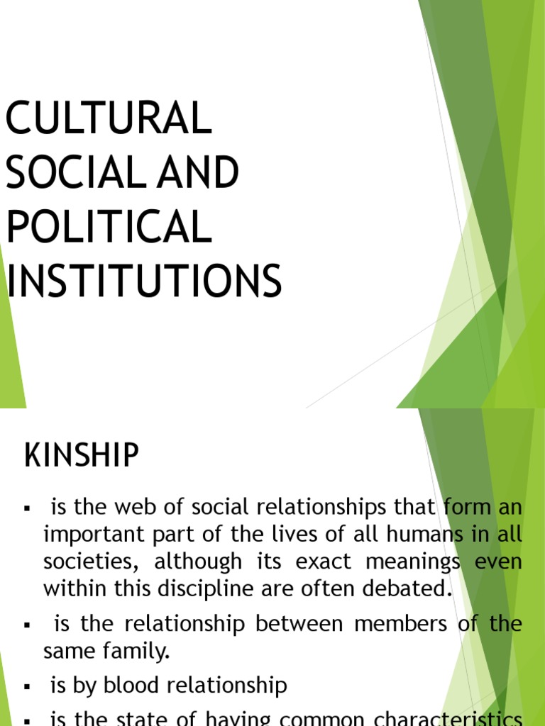Cultural Social and Political Institutions | PDF | Kinship | Marriage