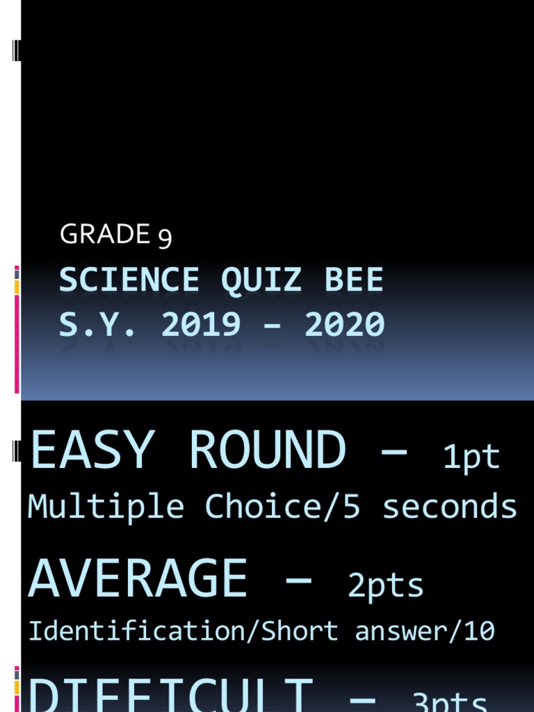 Grade 9 Science Quiz Bee | PDF | Ion | Artery