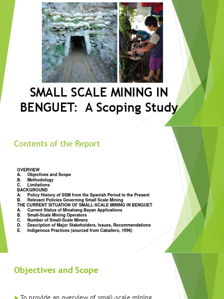 Scoping Study on Small-Scale Mining in Benguet | PDF | Environmental ...