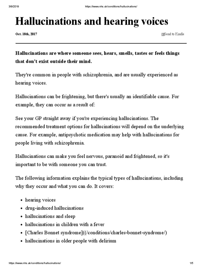Hallucinations and Hearing Voices | Download Free PDF | Hallucination ...