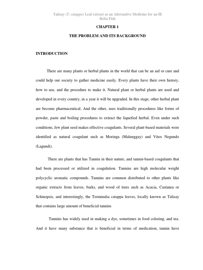 Talisay Leaf Extract Cures Betta Fish in Less Time than Methylene Blue ...