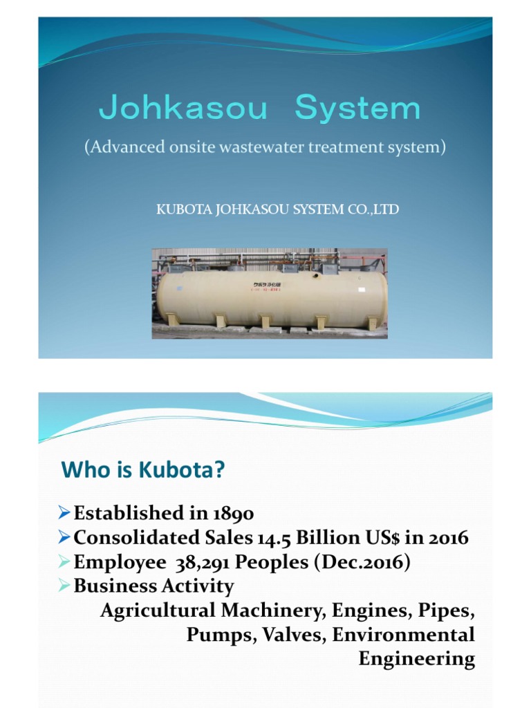 Advanced Onsite Wastewater Treatment with Kubota Johkasou Systems | PDF ...