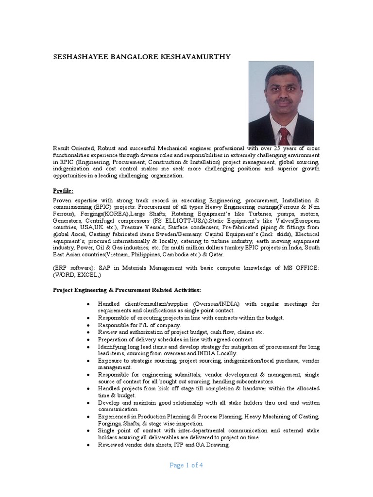 Seshashayee Keshavamurthy Ind | PDF | Procurement | Machines