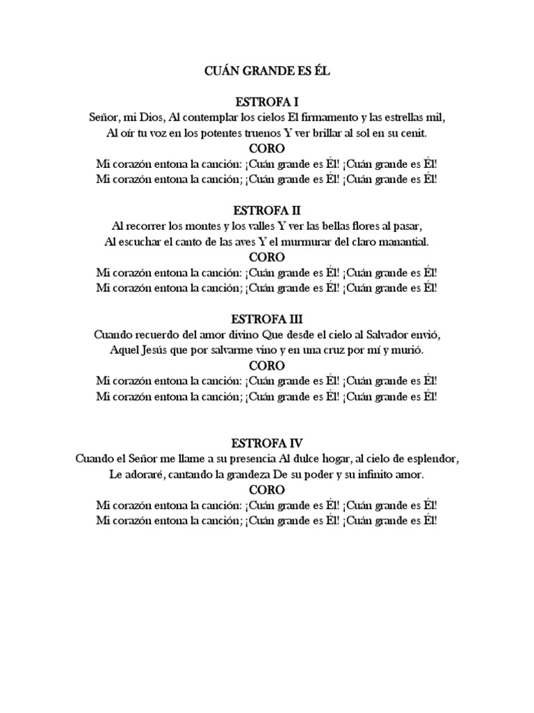 Cuán Grande Es Él LETRA