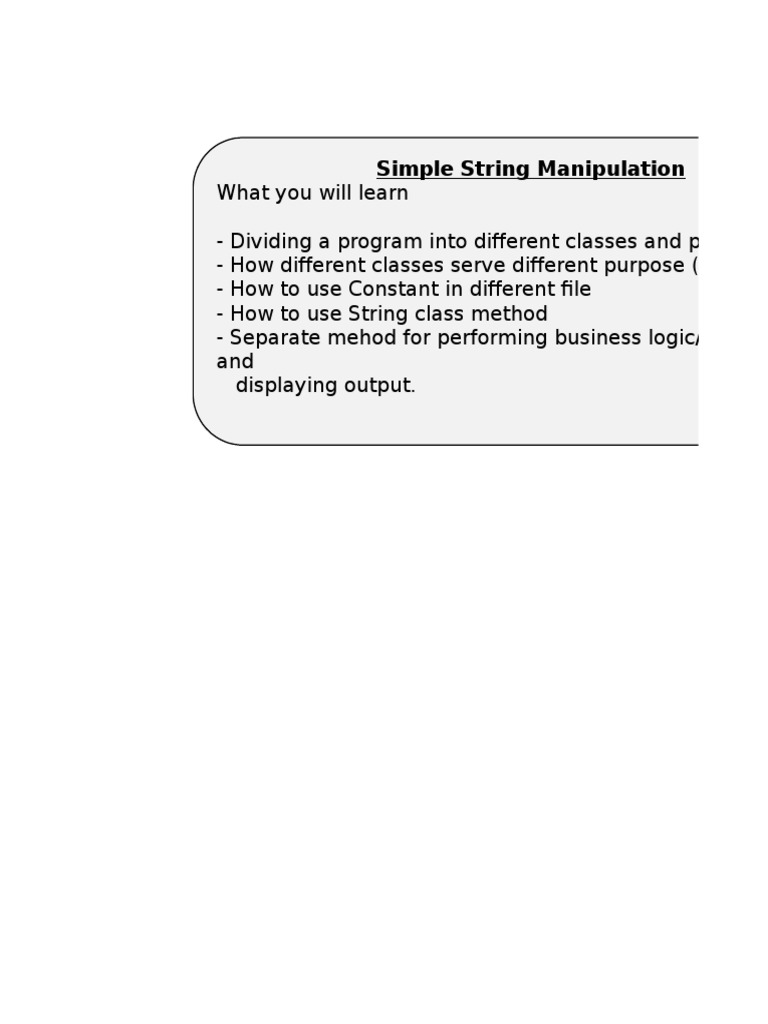 String Manipulation V1.1 | PDF | Method (Computer Programming) | Java ...