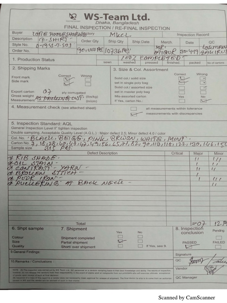 Final Inspection Report | PDF