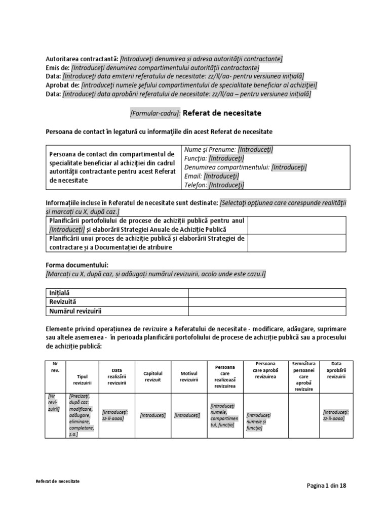 Referat de Necesitate | PDF
