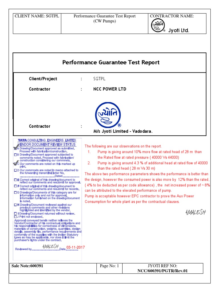 PG Test Report Rev 01-Signed | PDF | Flow Measurement | Calibration