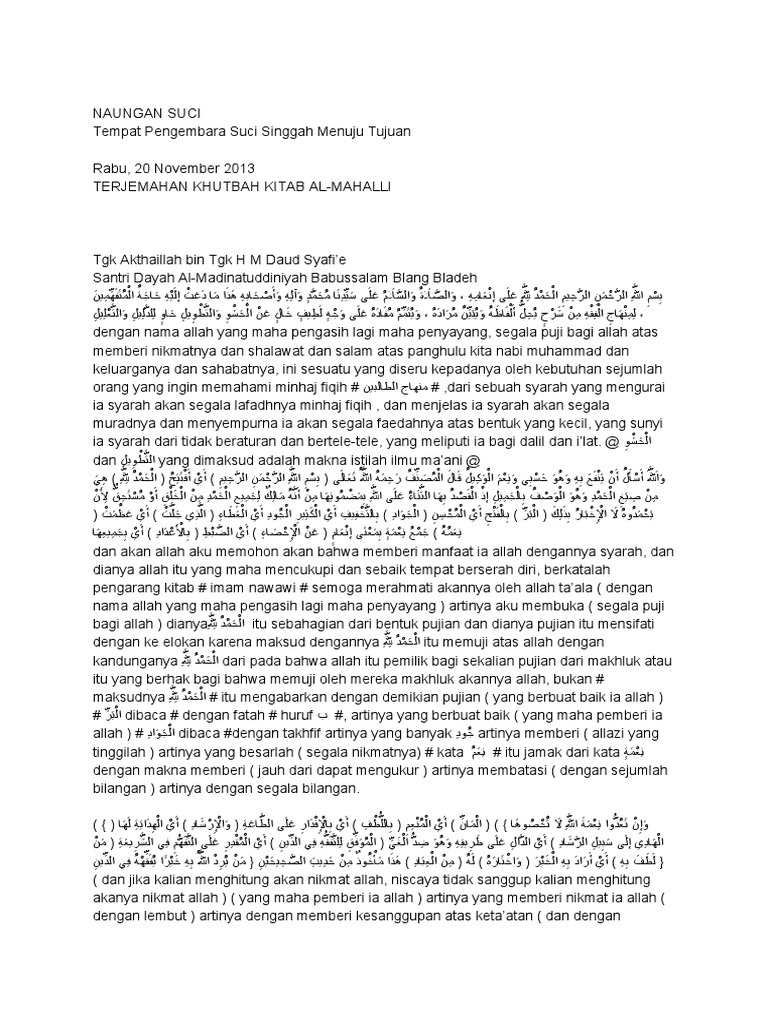 Surah Khutbah Mahalli PDF | PDF | Teokrasi | Keyakinan dan Doktrin Agama