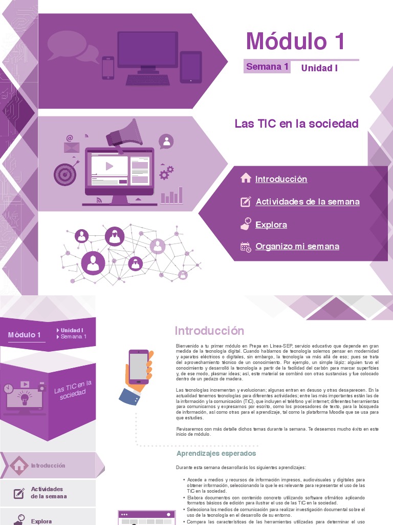 Módulo 1: Las TIC en La Sociedad | PDF | Tecnología de información y ...