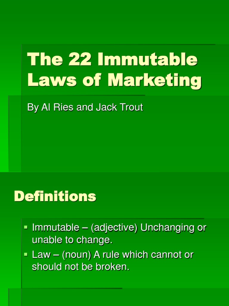 The 22 Immutable Laws of Marketing: by Al Ries and Jack Trout ...