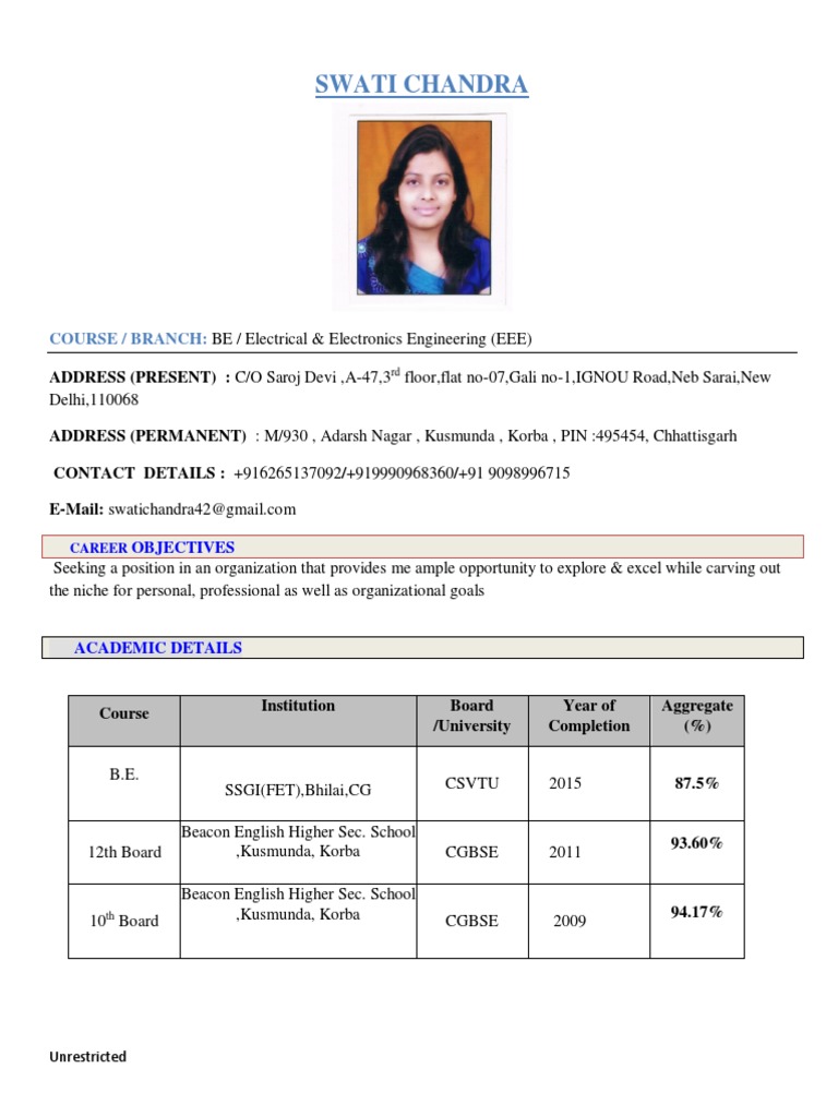 Swati CV | PDF | Electric Motor | Electrical Engineering