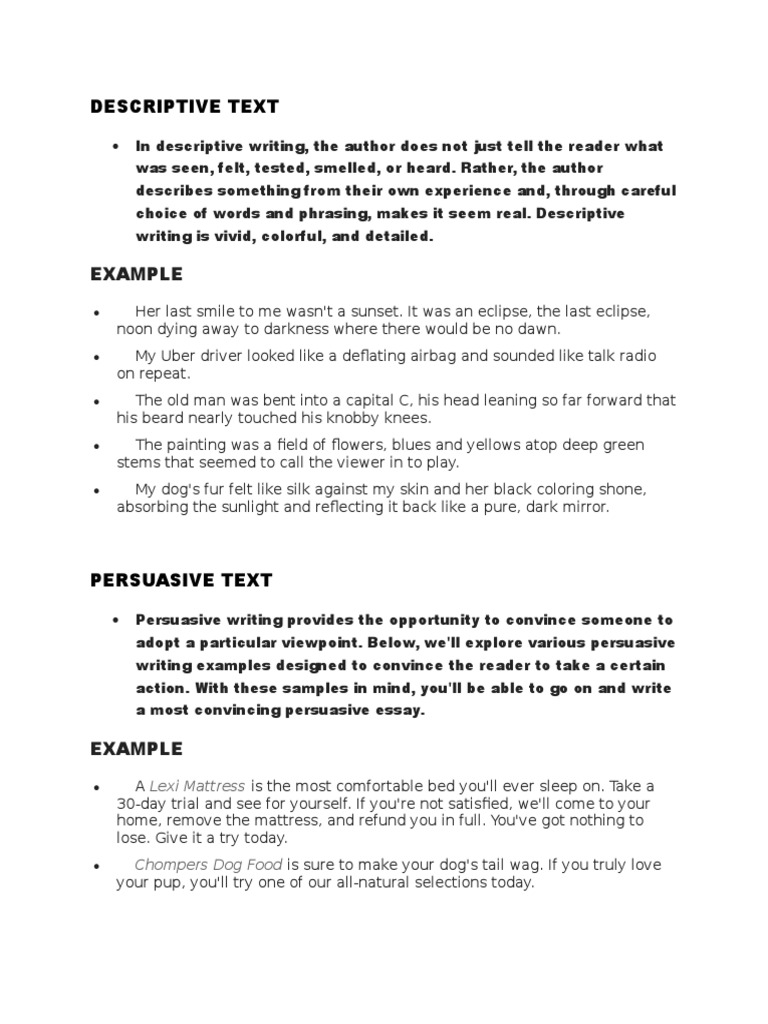 Descriptive Text | PDF | Essays