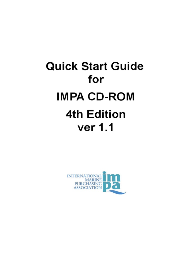 Quick Start Guide For Impa Cd-Rom 4th Edition Ver 1.1 | PDF | Computer ...