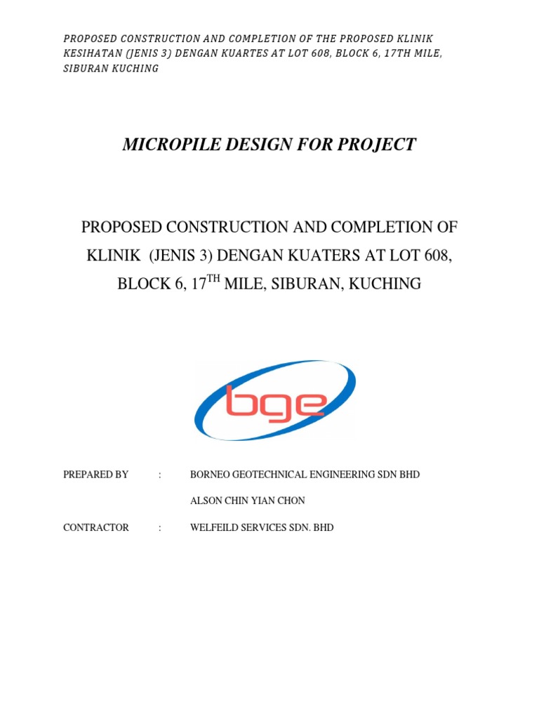 Micropile Design Report | PDF | Deep Foundation | Geotechnical Engineering