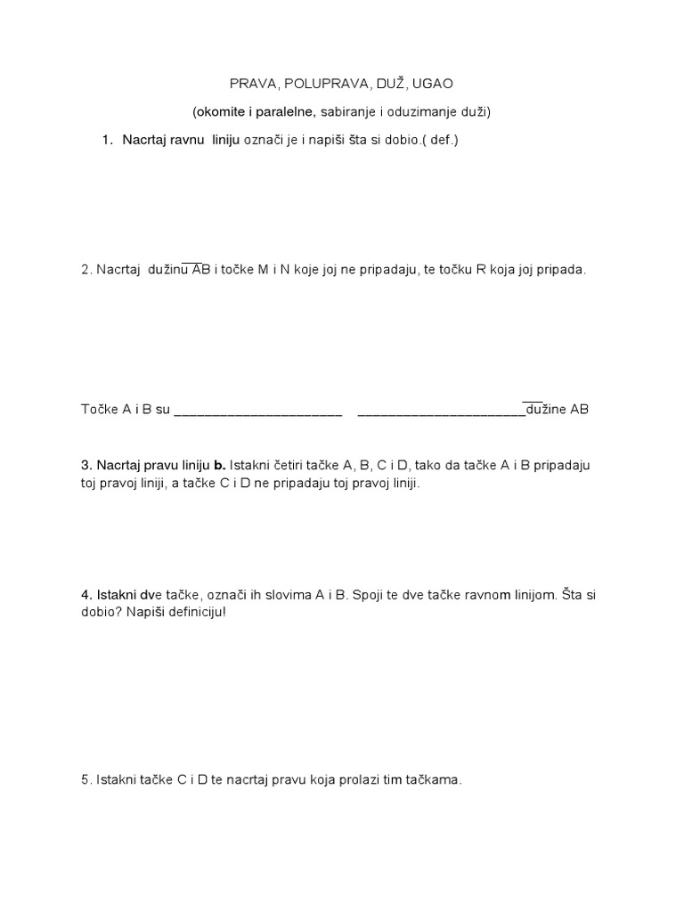 PRAVA, Poluprava, Duž, Ugao | PDF