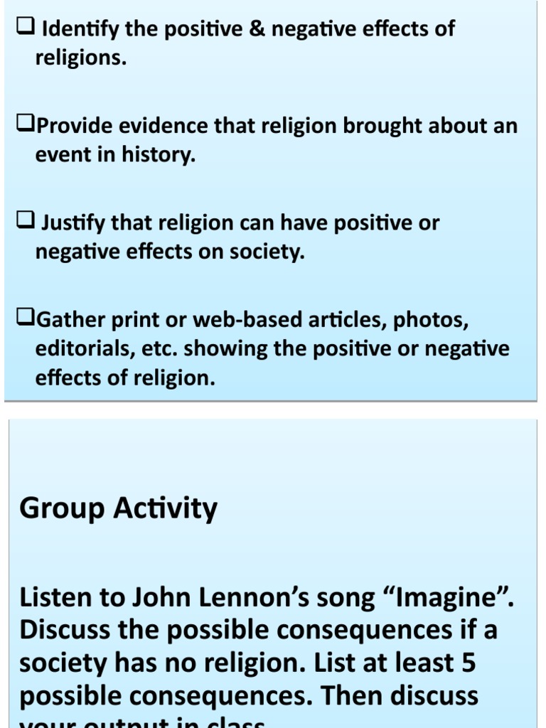 Positive & Negative Effects of Religion | PDF | Value (Ethics) | Morality