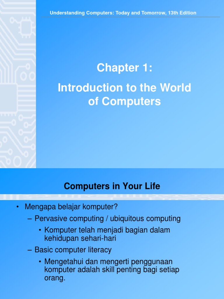 Introduction To The World of Computers: Understanding Computers: Today ...