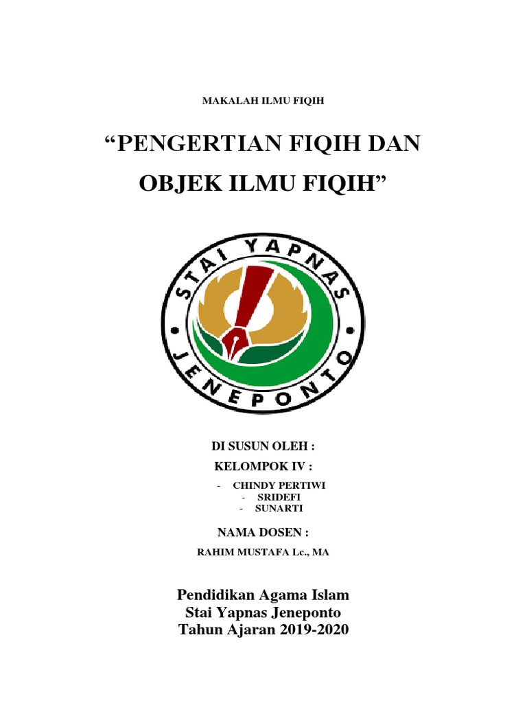 Makalah Ilmu Fiqih | PDF Makalah Ilmu Fiqih | PDF