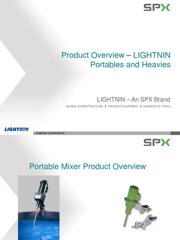 Lightnin Portable Mixer Overview | PDF | Transmission (Mechanics) | Gear