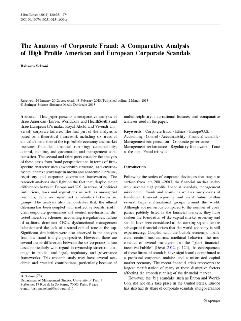 The Anatomy of Corporate Fraud: A Comparative Analysis of High Profile ...