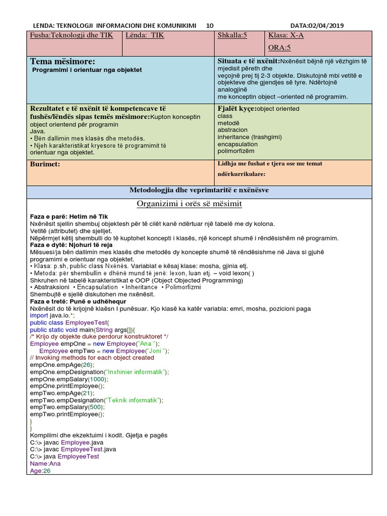 Programimi I Orientuar Nga Objektet | PDF