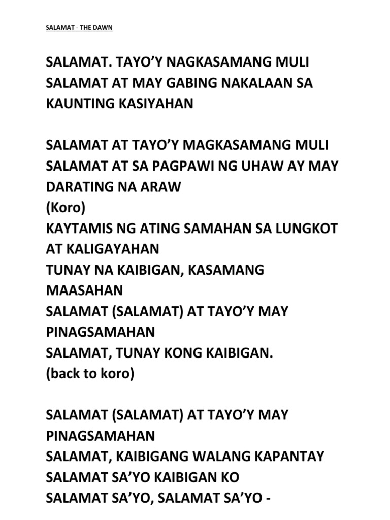 SALAMAT | PDF