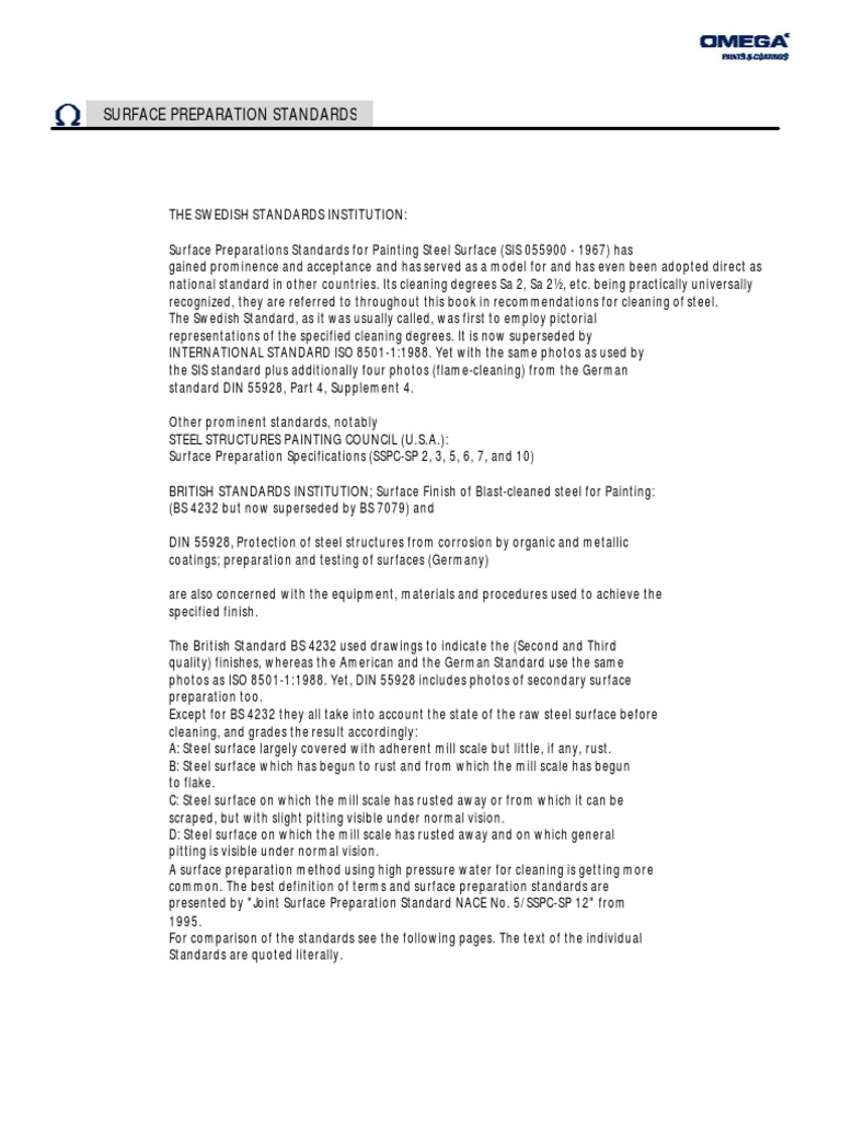 Surface Preparation Standards Pdf Rust Corrosion