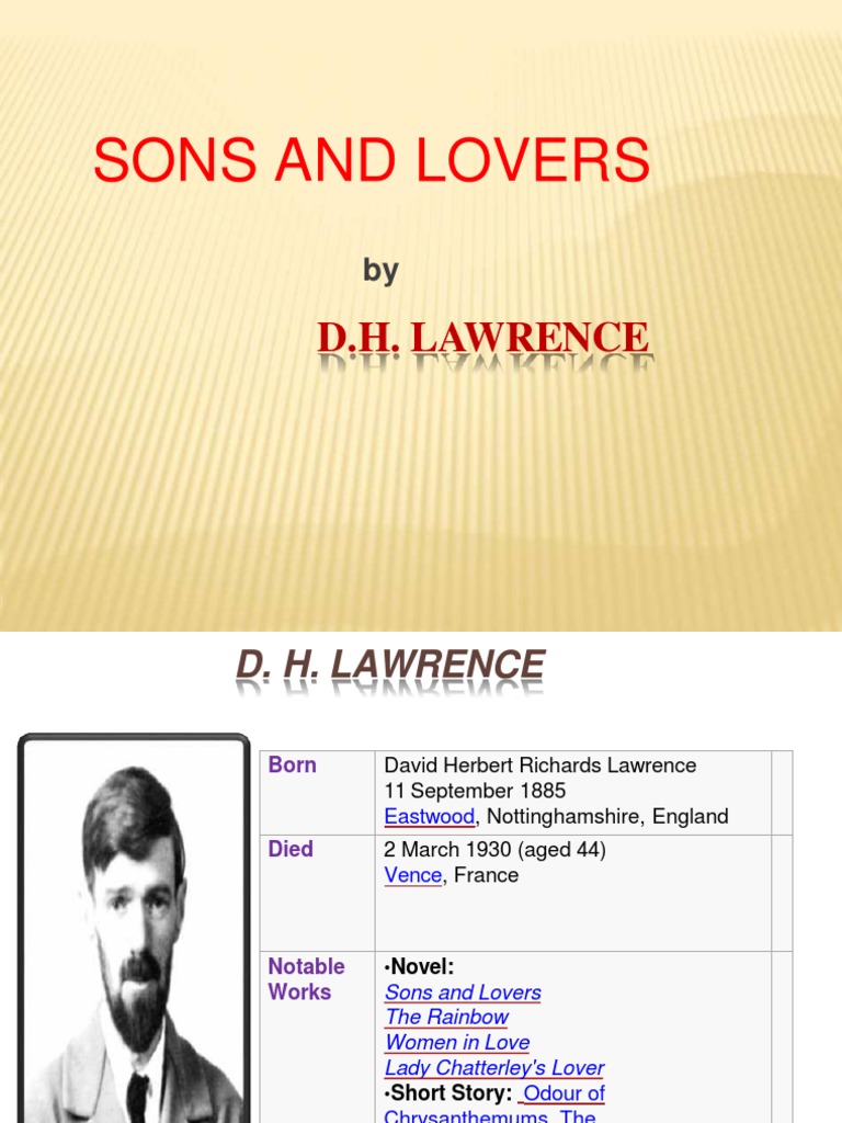 Sons and Lovers: D.H. Lawrence | PDF | Sons And Lovers | Novels