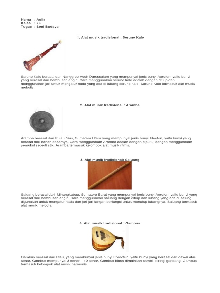 Traditional Musical Instruments of Indonesia | PDF
