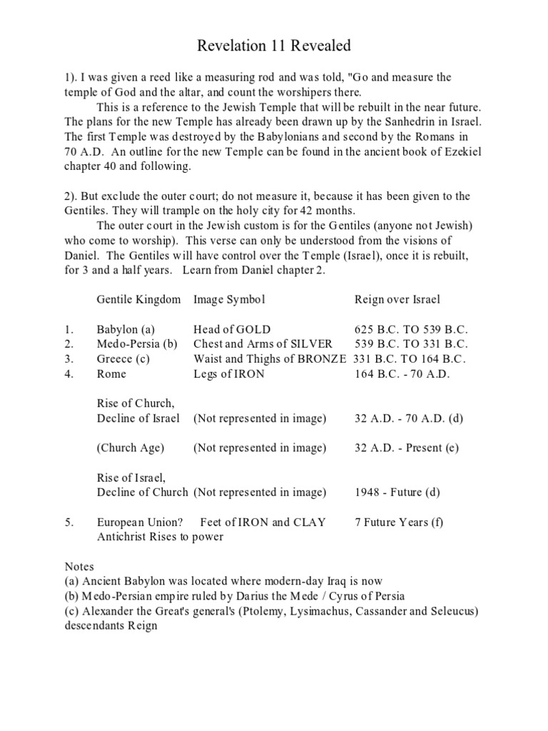 Revelation 11 | PDF | Jesus | Bible Content