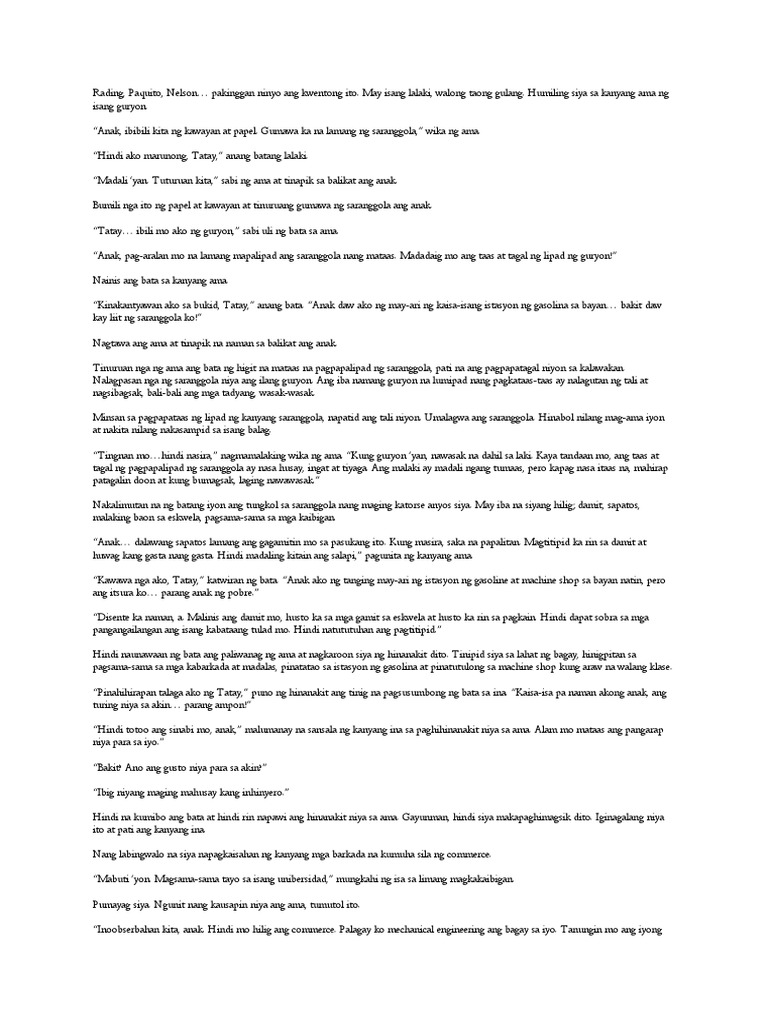 Saranggola - Efren Abueg | PDF